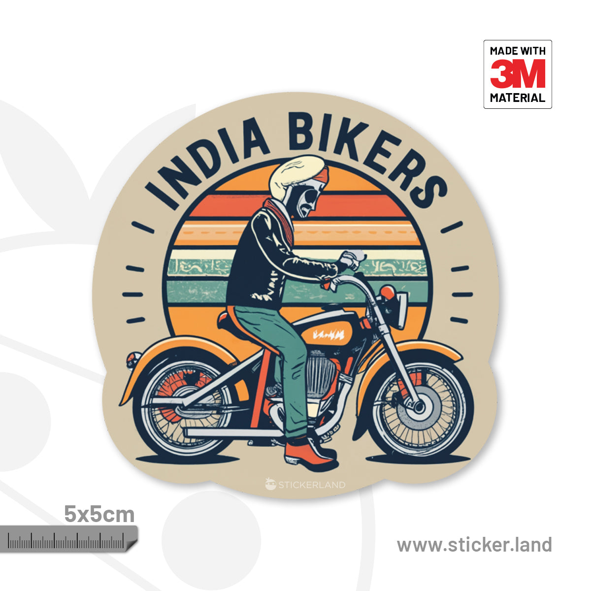 Stickerland India Indian Biker 2 Sticker 5x5 CM (Pack of 1) – STICKERLAND